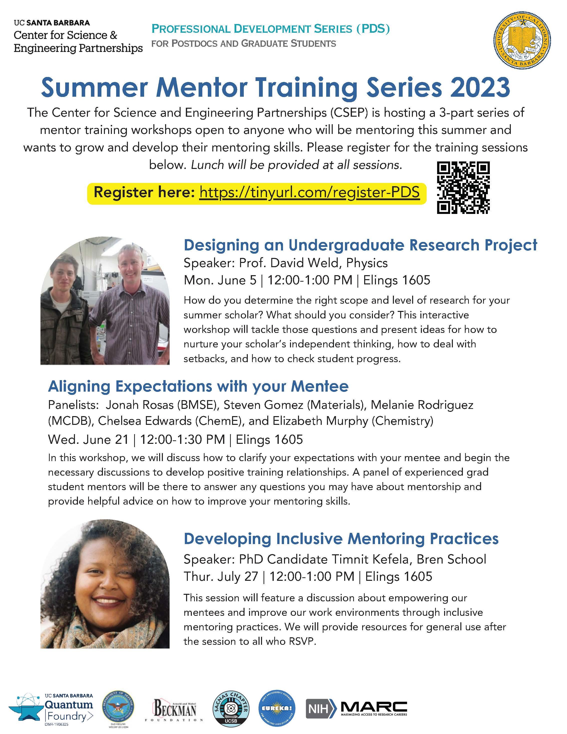 Join CSEP for their Summer Mentoring Training Series 2023 | Graduate Student Resource Center ...