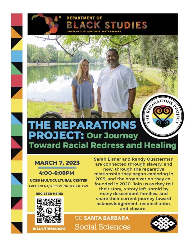 Co-founders of The Reparations Project speak at the MCC next Tuesday ...