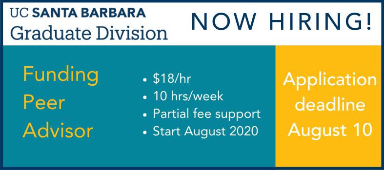 Apply today: Graduate Division Funding Peer Advisor position for 2020 ...